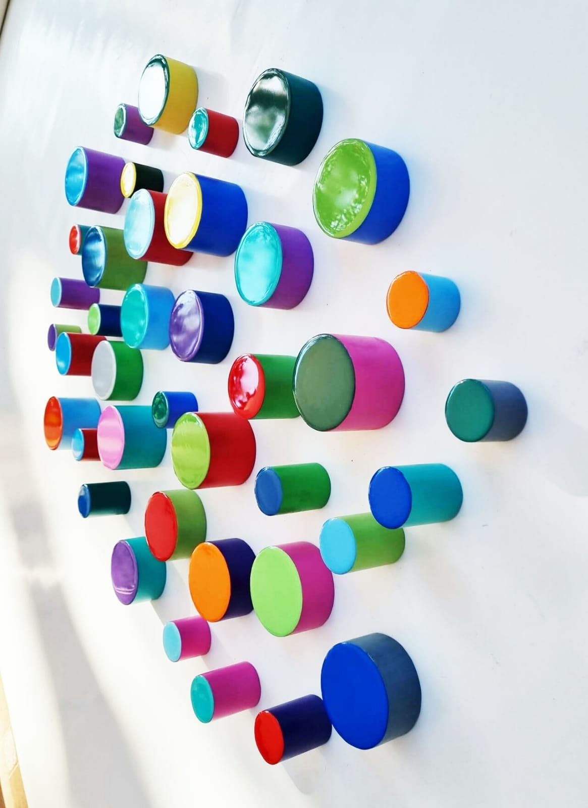 PACKS of hand painted colored cylinders with high quality,shiny epoxy ...